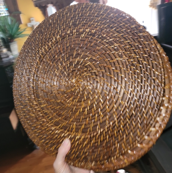 Accents | Wicker Plates Display Home Decor Vintage Rattan Boho Style ...